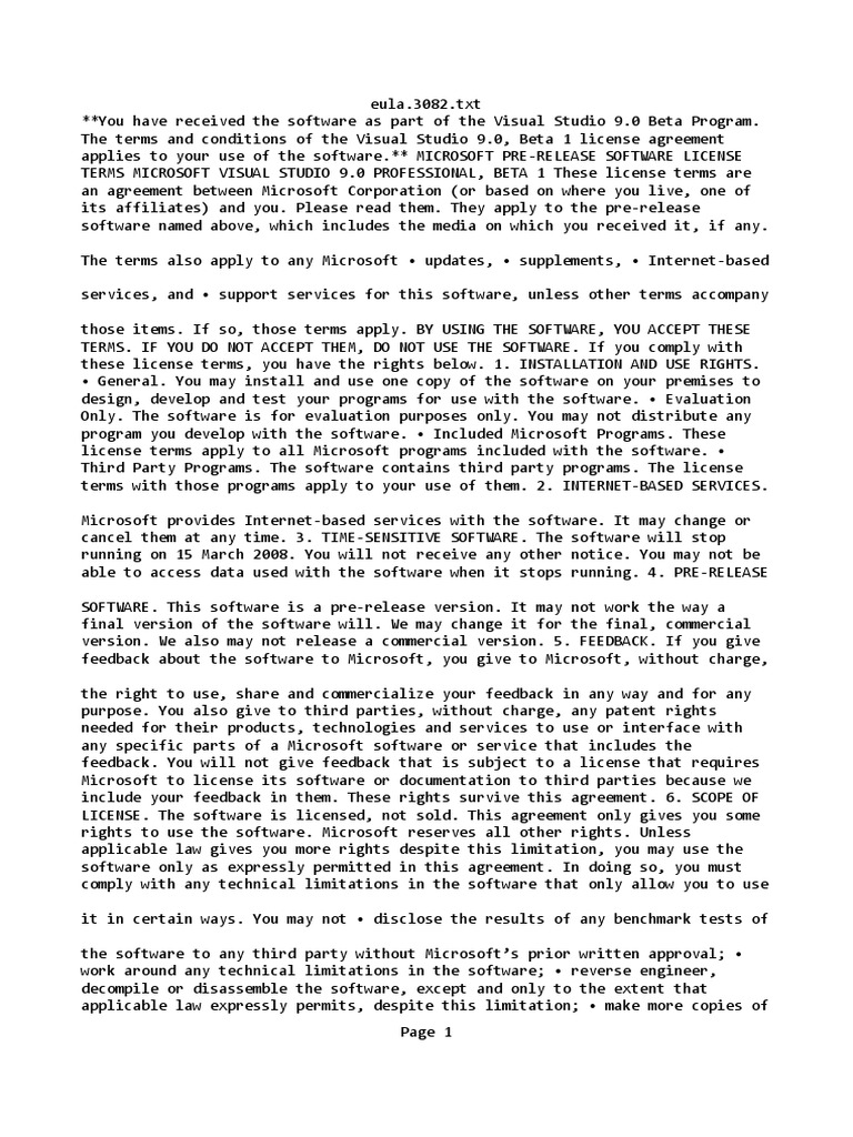 Eula 3082 | PDF | License | Damages