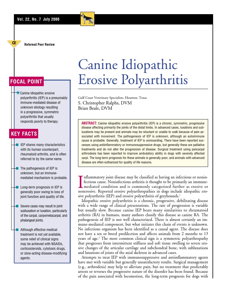 CANINE-Idıopathic erosive polyarthritis | Arthritis | Health Sciences