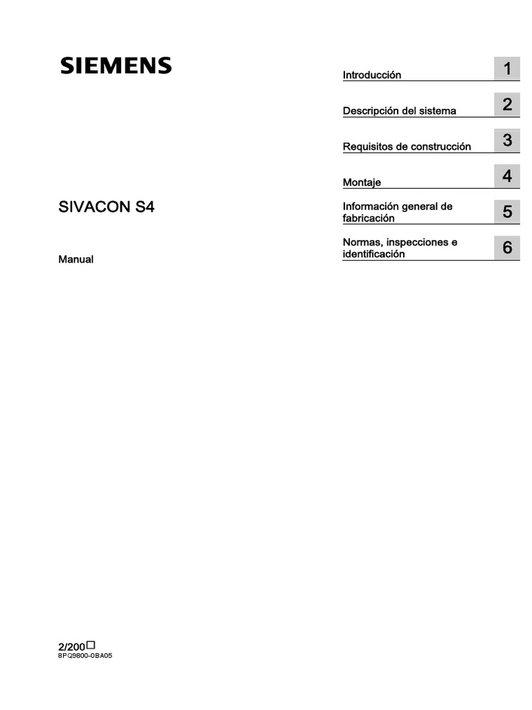 Siemens Sivacon s4 Es | PDF | Tornillo | Herramientas