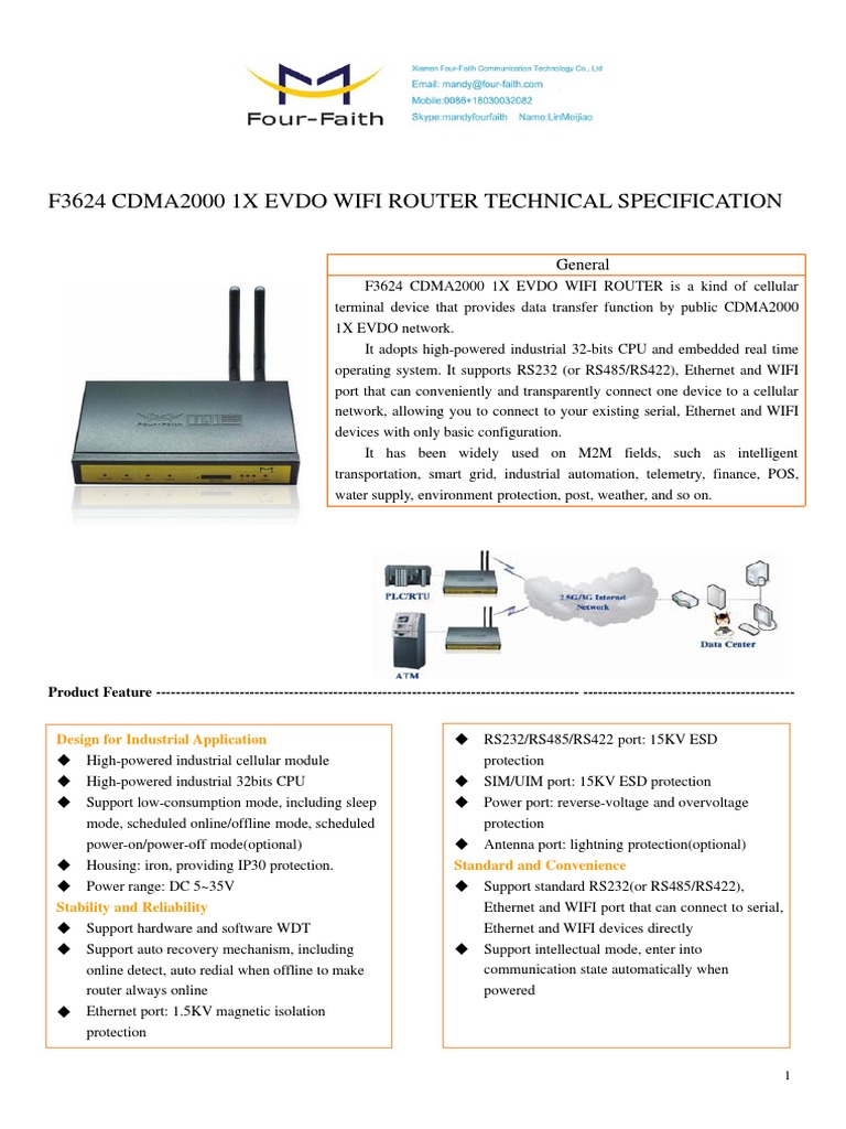 f3624 Cdma2000 1x Evdo Wifi Router Specification | PDF | Wi Fi | Information And Communications ...