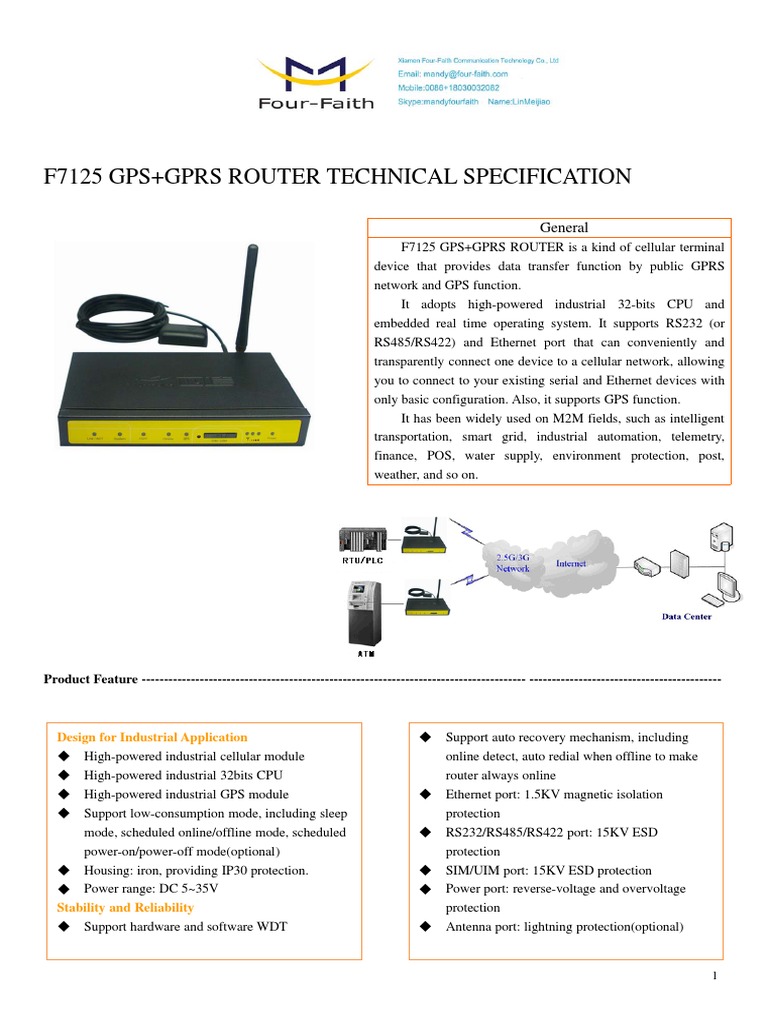 F7125 GPS+GPRS Router Specification | PDF | Internet Architecture ...