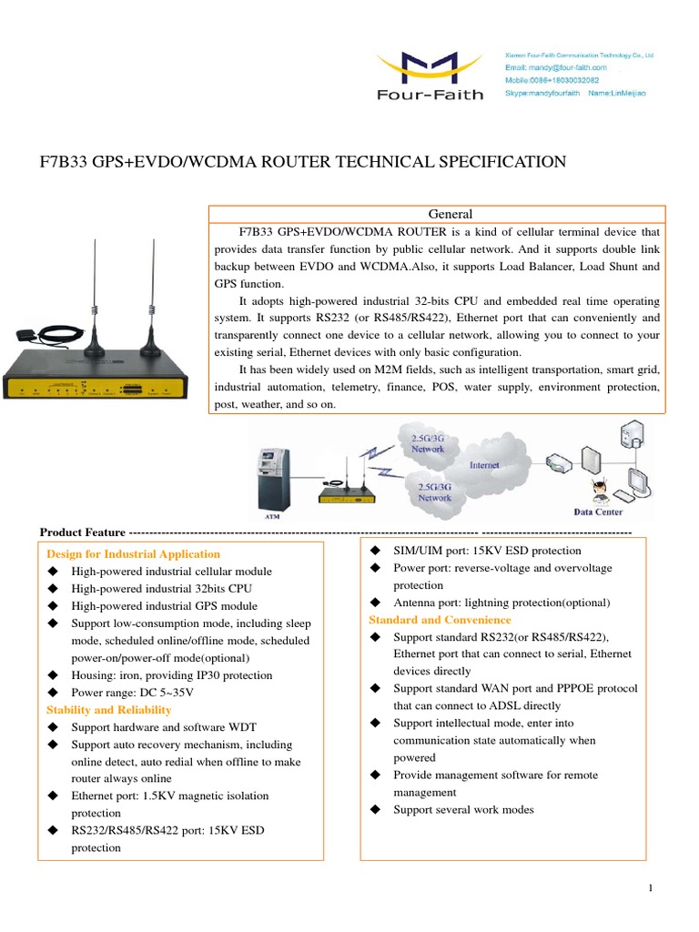 F7B33 Gps+wcdma&evdo Router Specification | PDF | Computer Networking ...