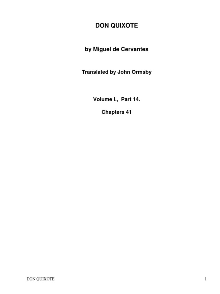 The History of Don Quixote, Volume 1, Part 14 by Cervantes Saavedra ...