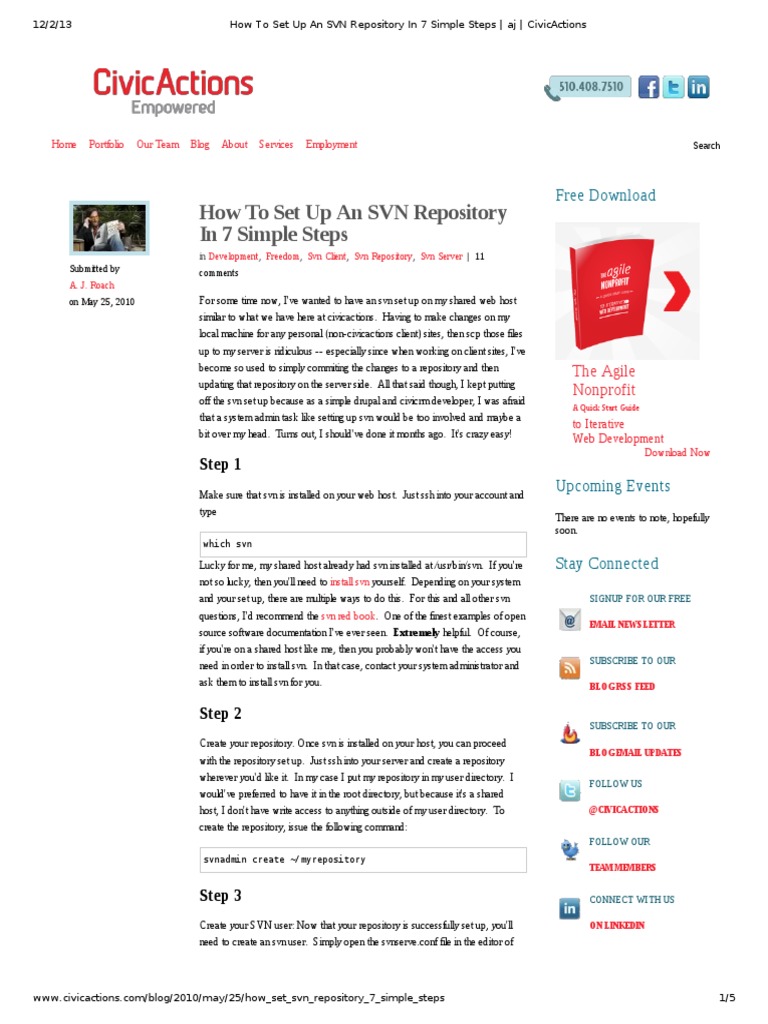 How To Set Up An Svn Repository In 7 Simple Steps Aj Civicactions Pdf Version Control
