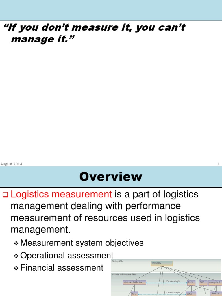 "If You Don't Measure It, You Can't Manage It.": August 2014 1 | PDF