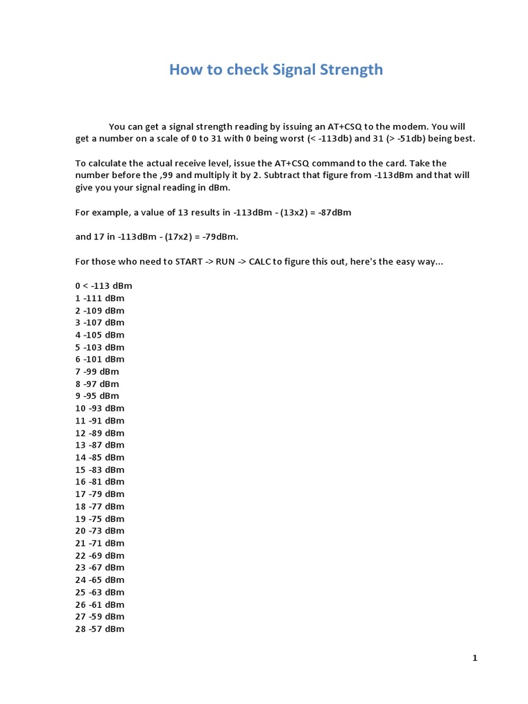 How To Check Signal Strength | PDF | Modem | Antenna (Radio)