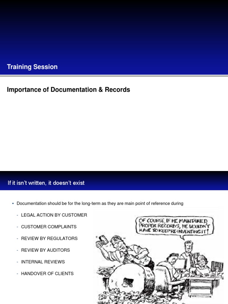 Importance of Documentation | PDF | Audit | Business