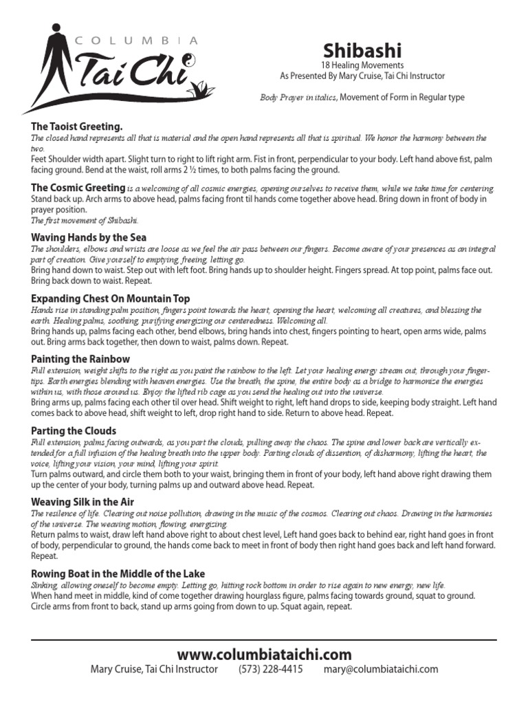 Shibashi | PDF | Hand | Tai Chi