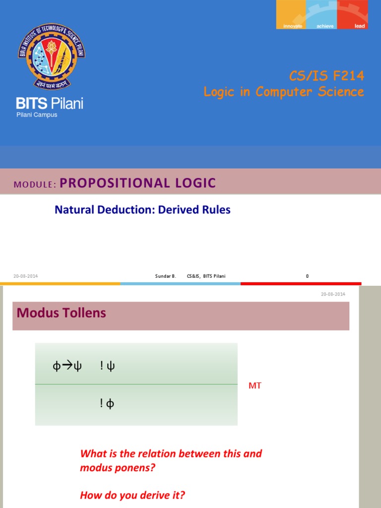 Propositional Logic: Modus Tollens & Ponens | PDF | Technology ...