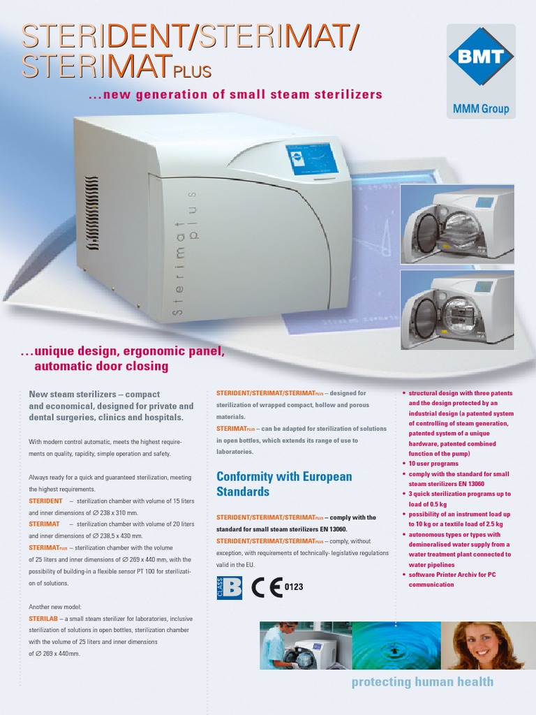 Sterident Sterimat | PDF | Sterilization (Microbiology) | Steam