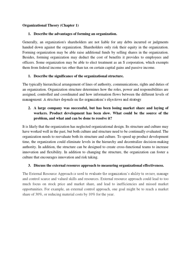 Organizational Theory | PDF