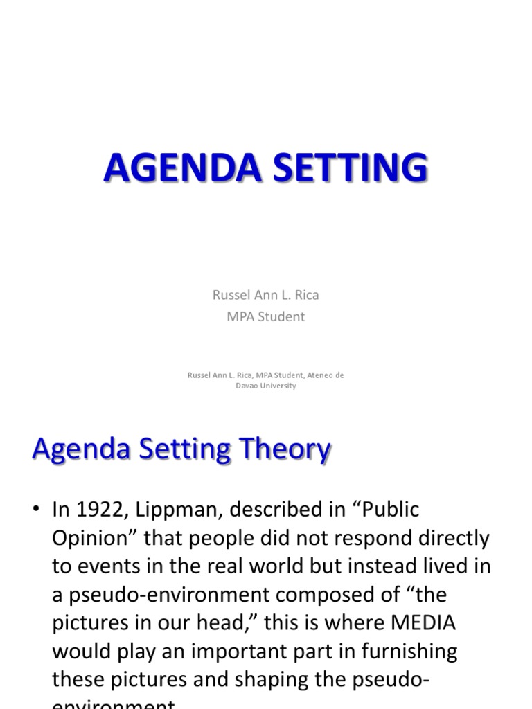 Agenda Setting - Policy Process (Philippine Setting) | Political ...