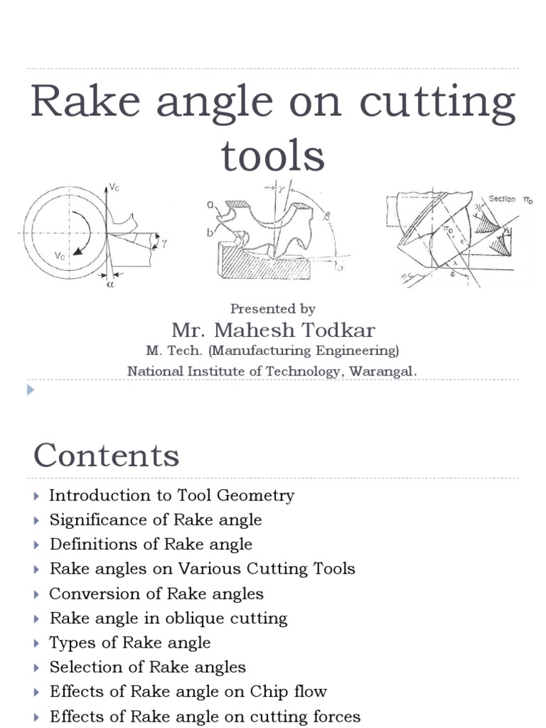 Rake Angle in Cutting Tools | PDF | Machining | Alloy