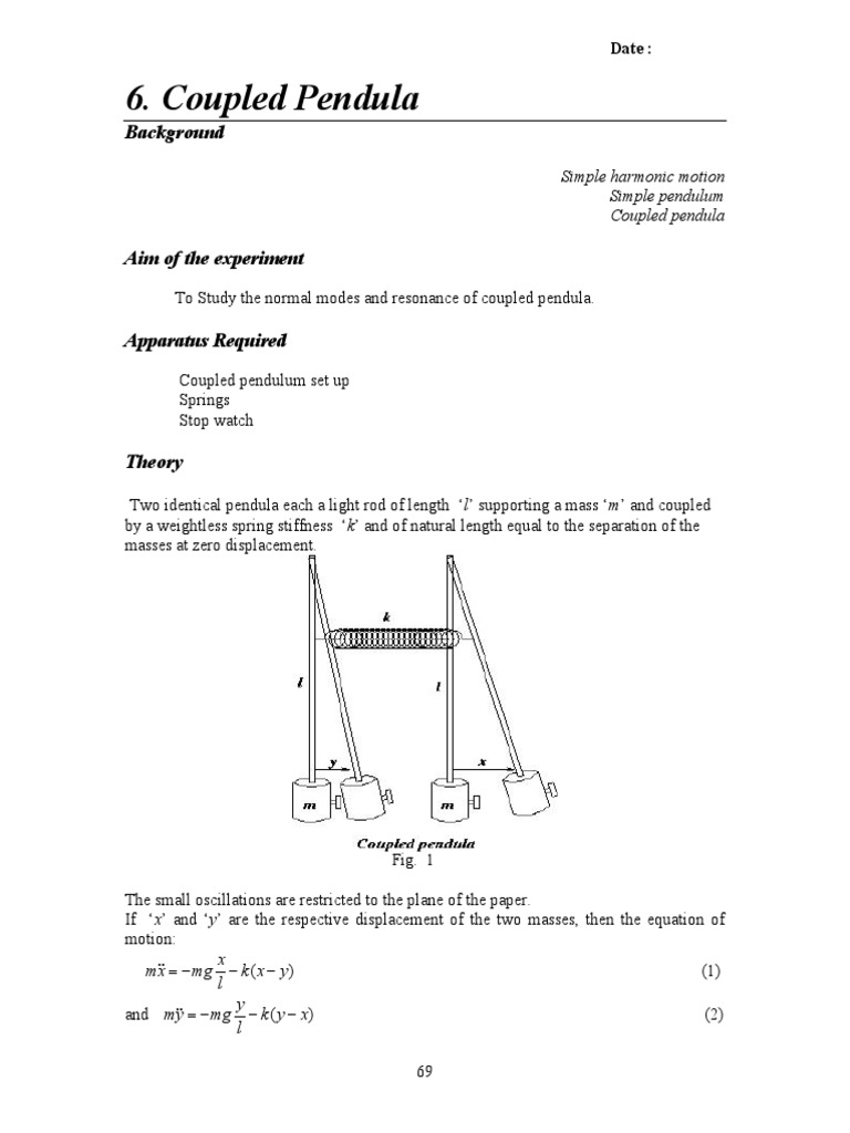 Coupled Pendula Experiment | Pendulum | Normal Mode