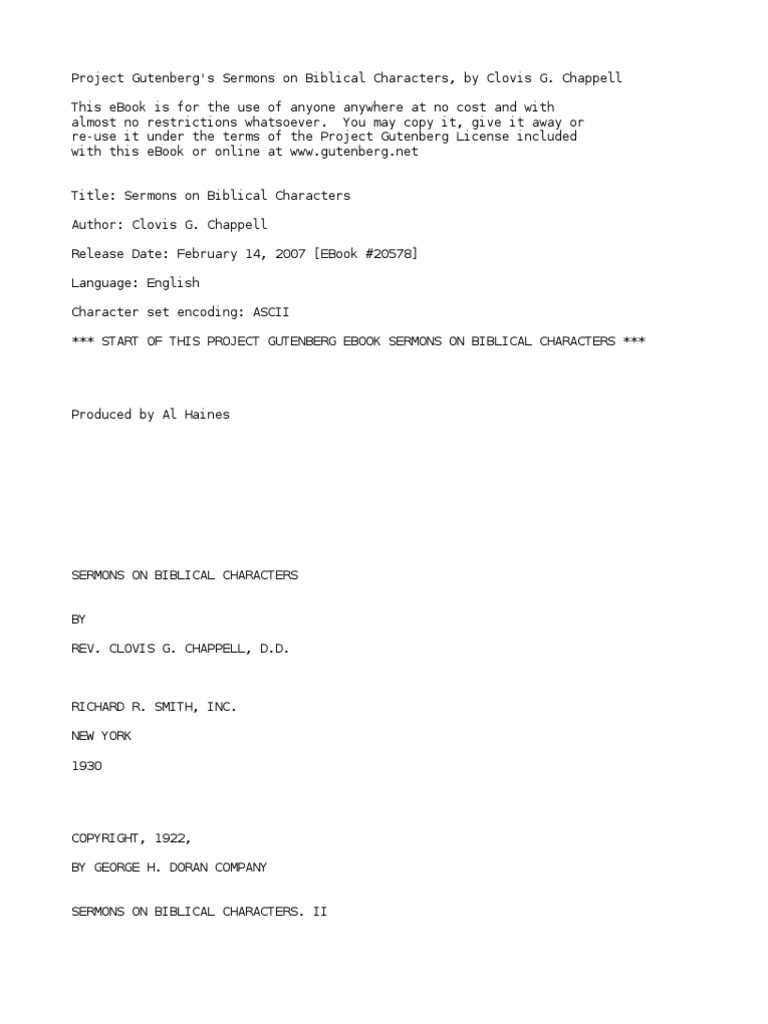 Sermons on Biblical Characters | PDF | Judas Iscariot | Jonah