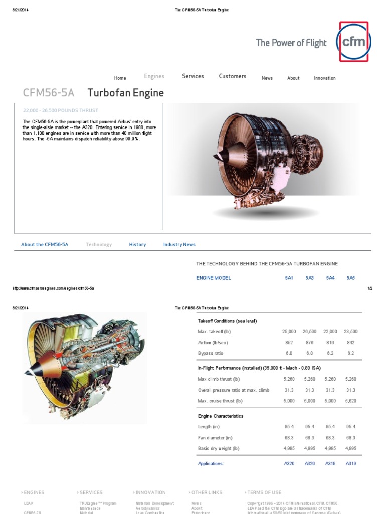 The CFM56-5A Turbofan Engine | PDF | Business