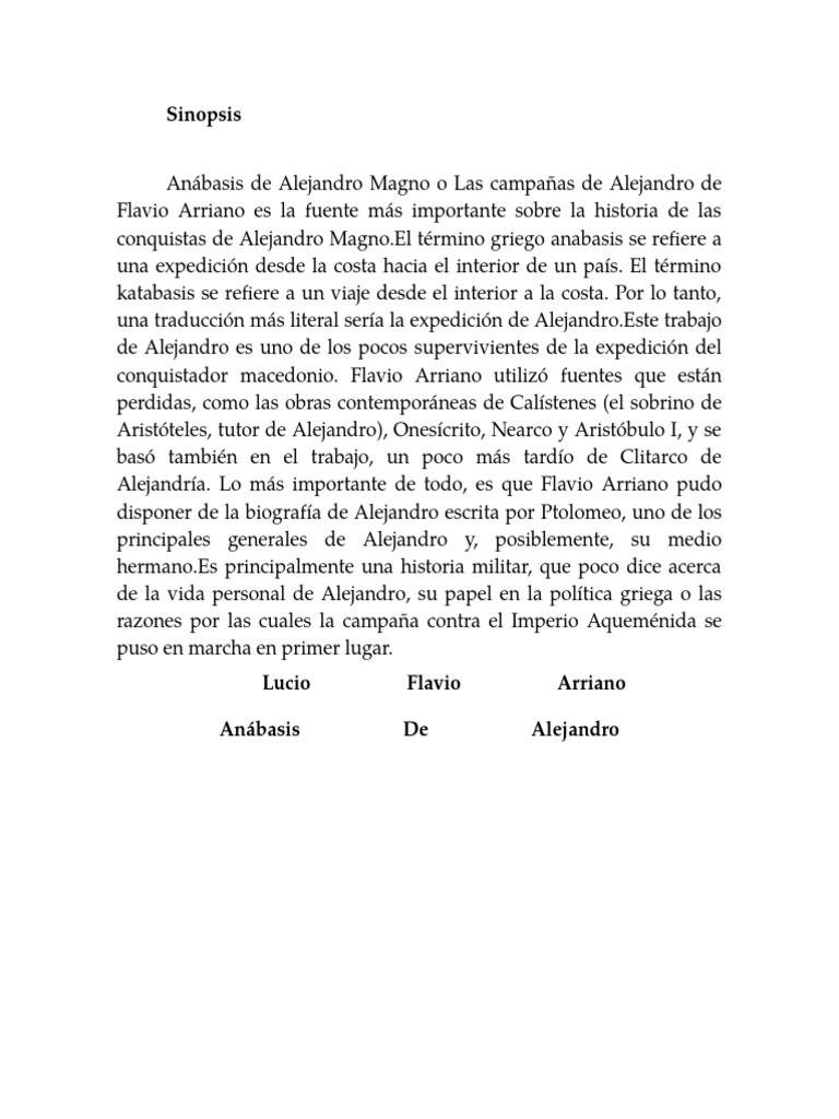 Arriano Lucio Flavio - Anabasis de Alejandro Magno | PDF | Alejandro el ...