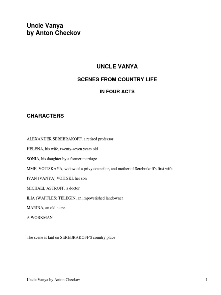 Uncle Vanya by Anton Checkov | PDF | Anton Chekhov
