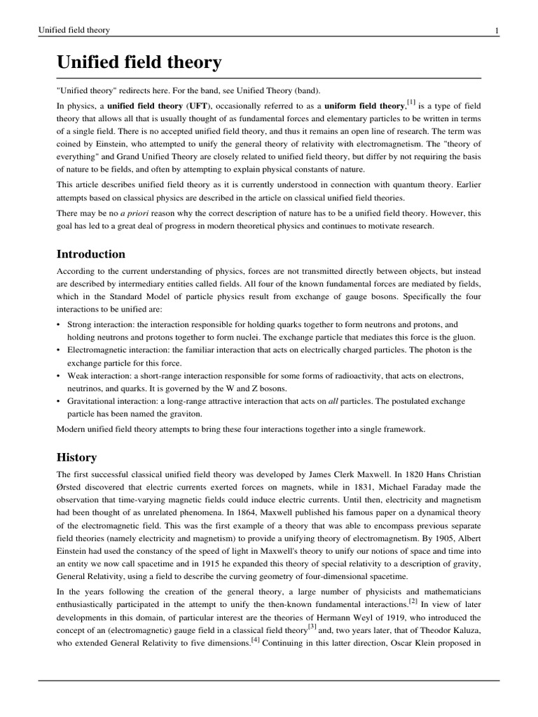 Unified Field Theory | PDF