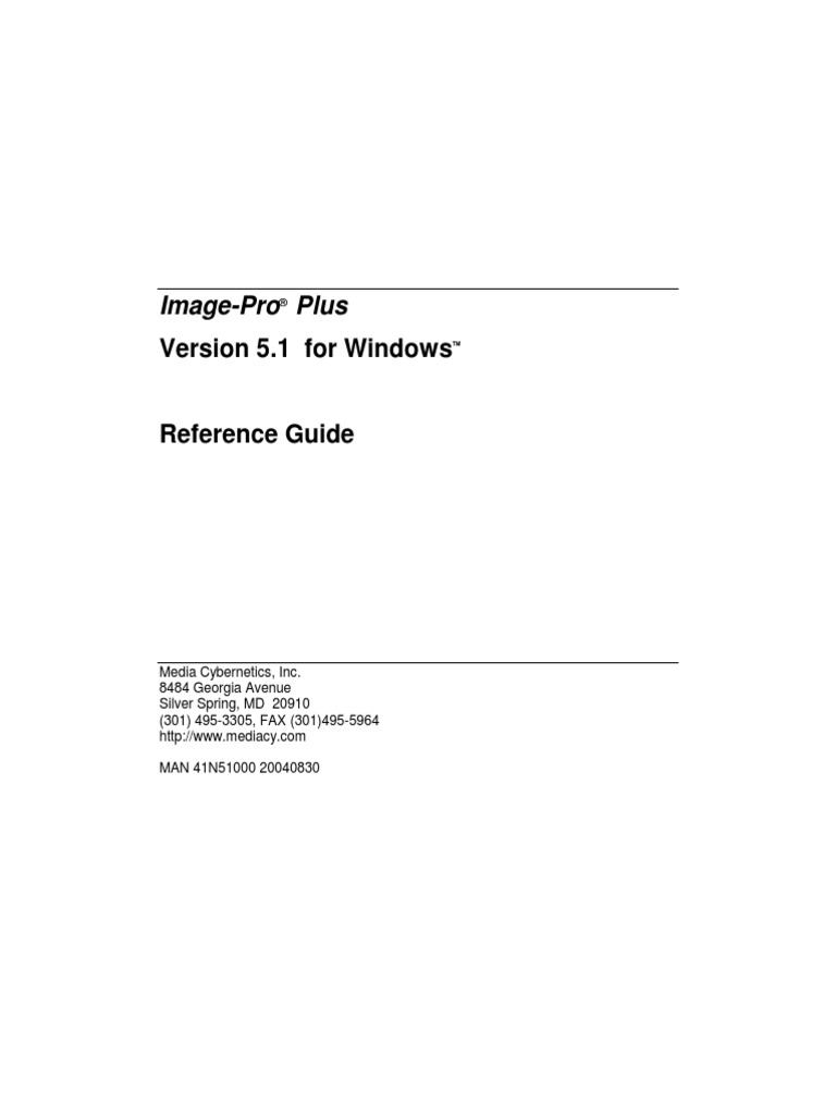 Image Pro Plus Reference | PDF | Rectangle | Image Scanner