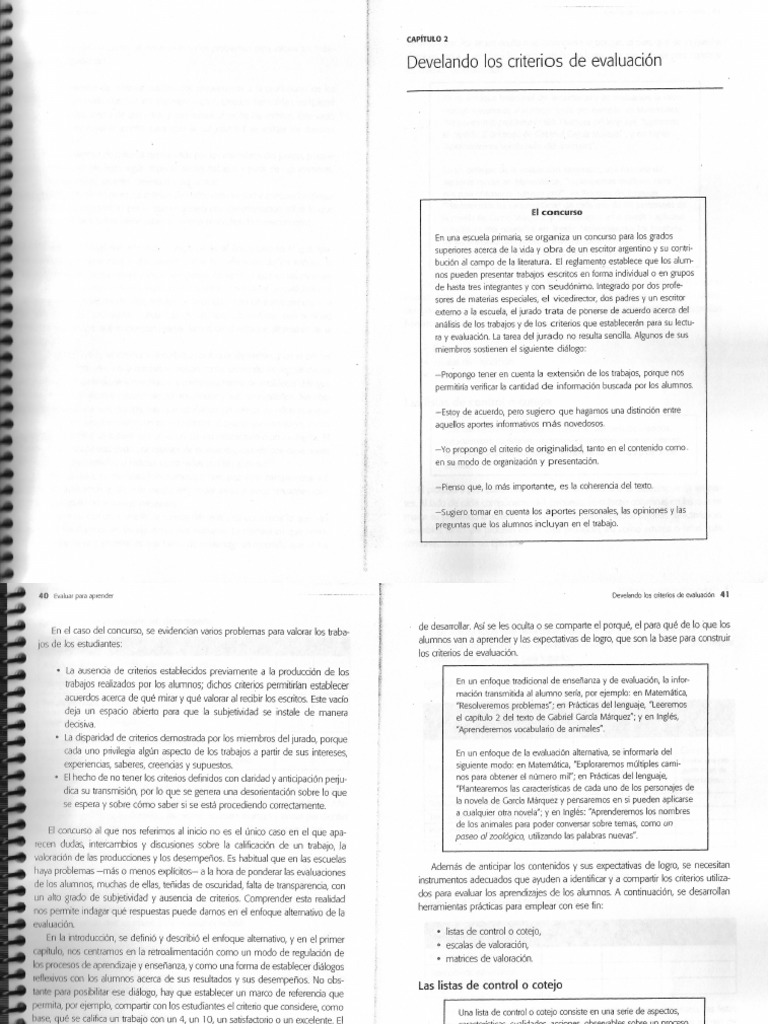 Anijovich, R. y González, C. (2012) Develando Los Criterios de Evaluación | PDF
