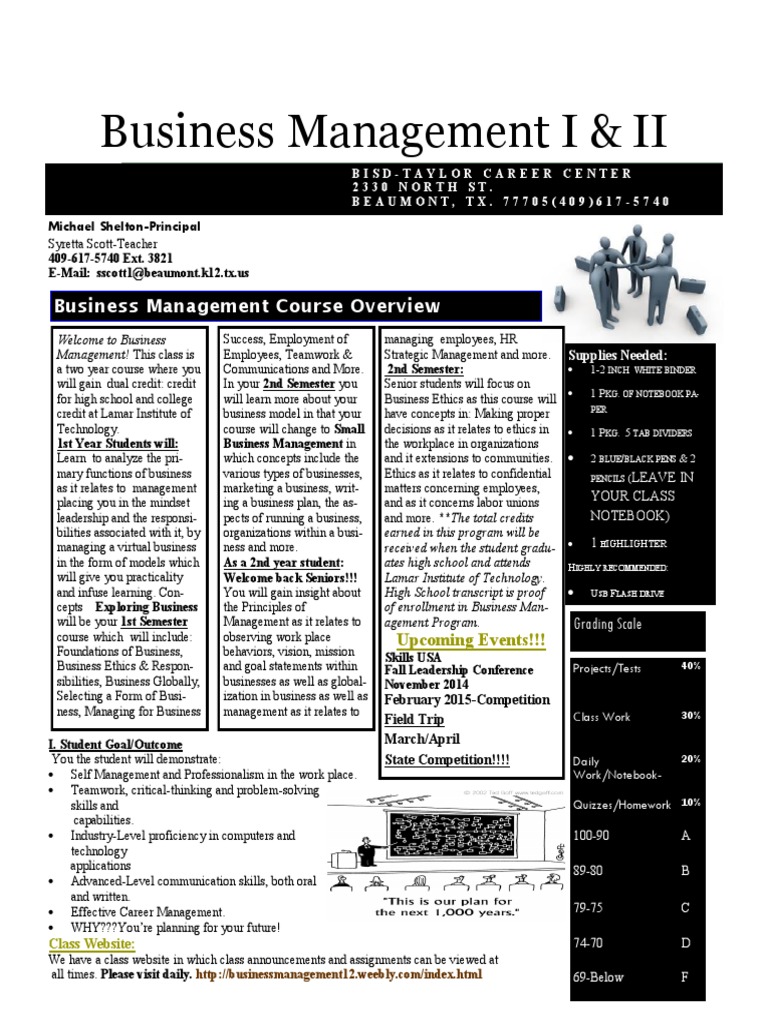 Business Management 12 Course Overview | PDF | Cognition | Schools