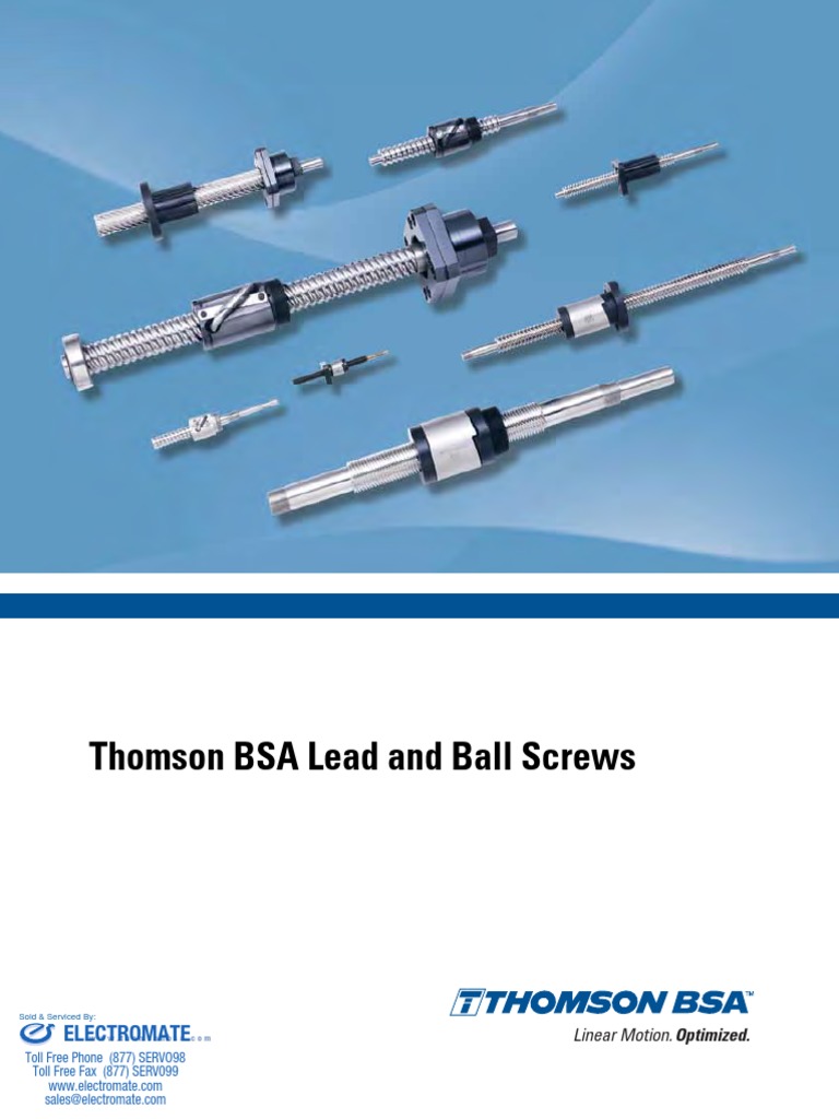 Thomson BSA Lead and Ball Screws Catalog | PDF | Screw | Nut (Hardware)