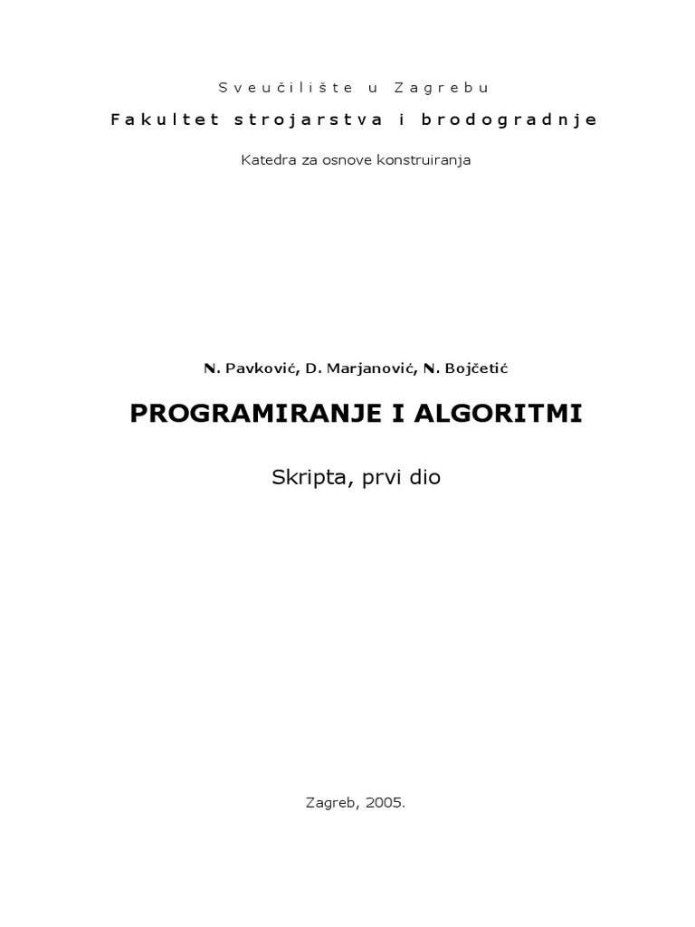 Programiranje I Algoritmi 1 | PDF