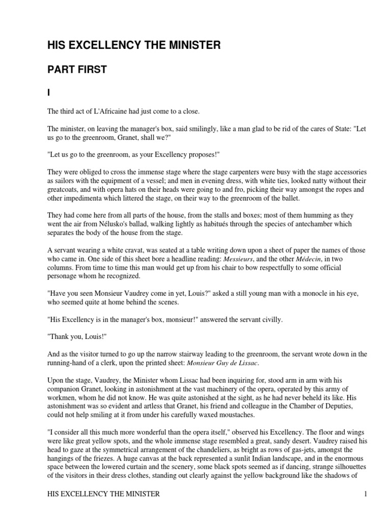 His Excellency The Minister: Part First | PDF | Clothing