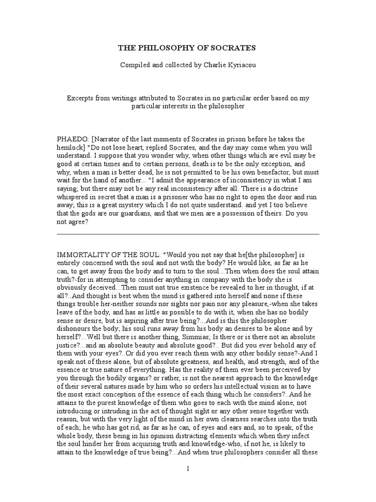 The Philosophy of Socrates | PDF | Metaphysics | Truth