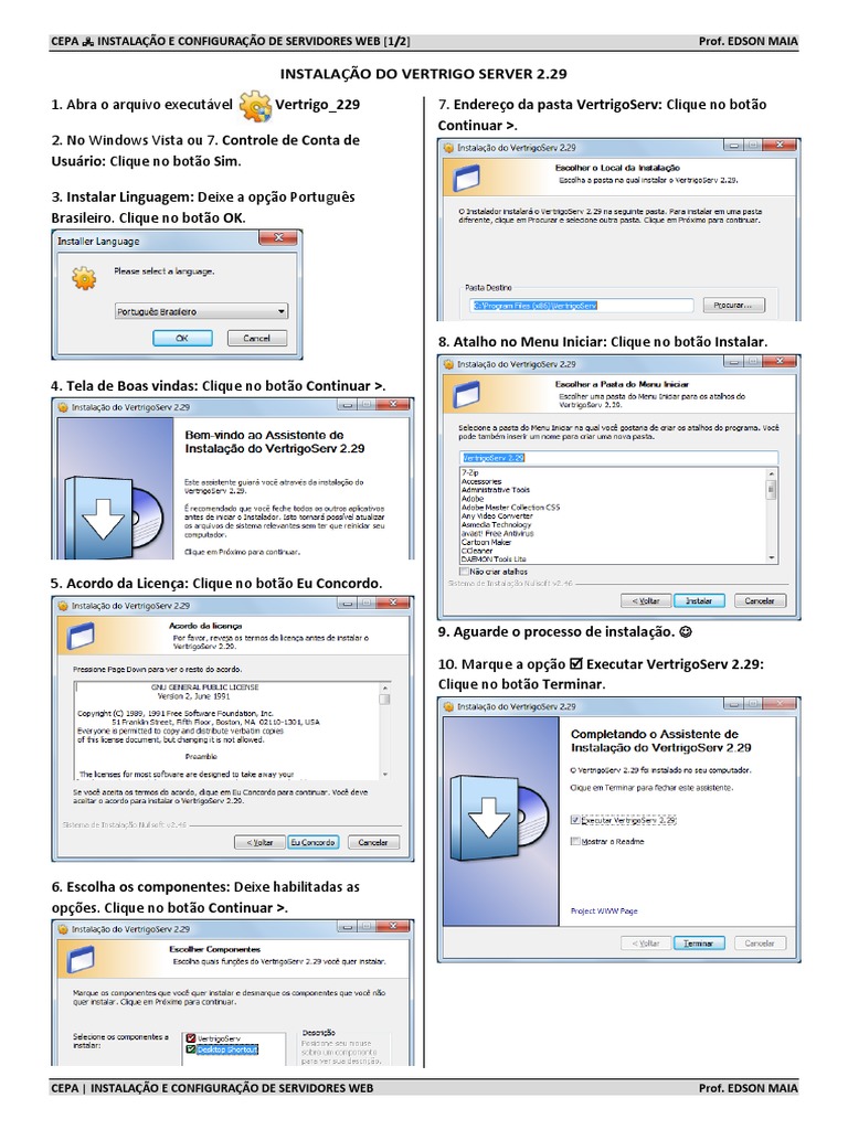 Instalação do Vertrigo Server 2.29 | PDF