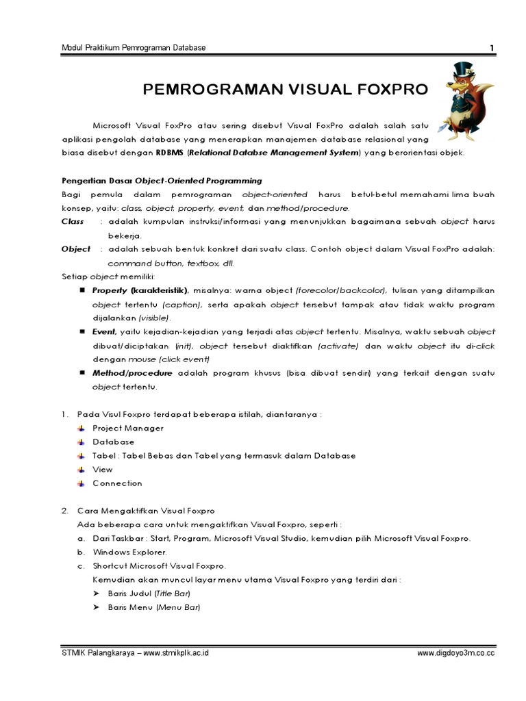 Panduan Pemrograman Visual FoxPro | PDF