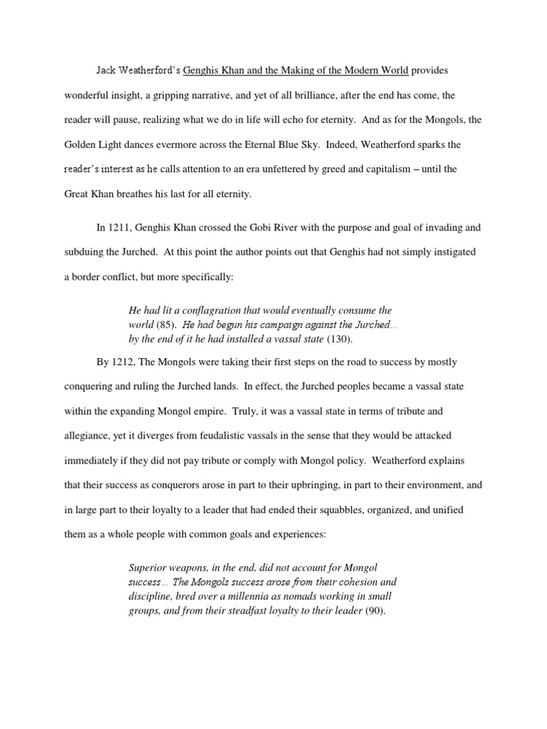 Genghis Khan and The Making of The Modern World by Jack Weatherford ...