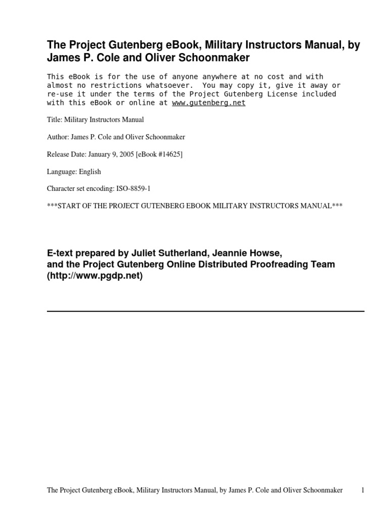 Military Instructors Manual by Cole, James P. | PDF | Trench Warfare ...