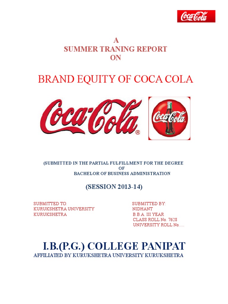Brand Equity. OK | Pepsi Co | Coca Cola