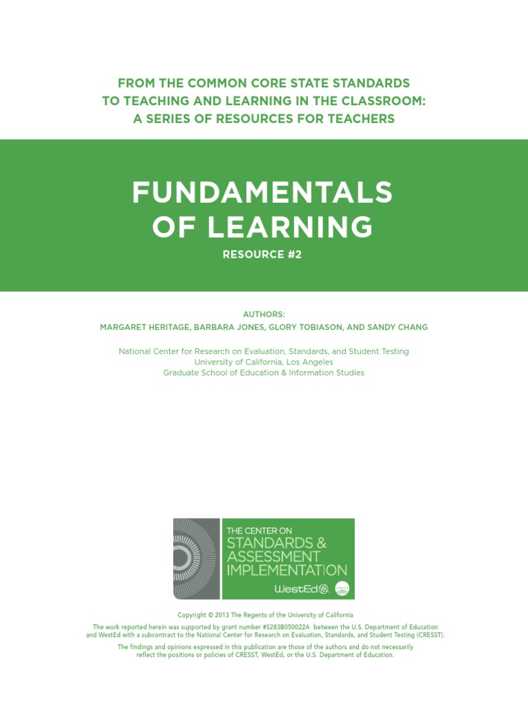 Learning Fundamentals | Download Free PDF | Educational Assessment ...