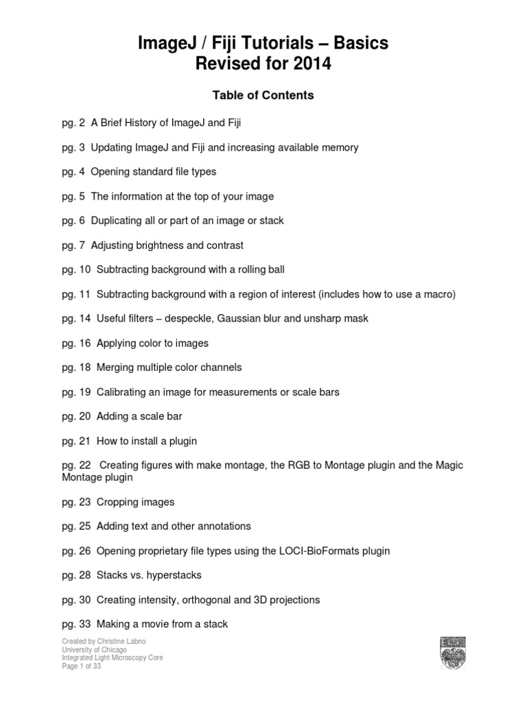 ImageJ Basics Revised For 2014 | PDF | Image Processing | Areas Of Computer Science