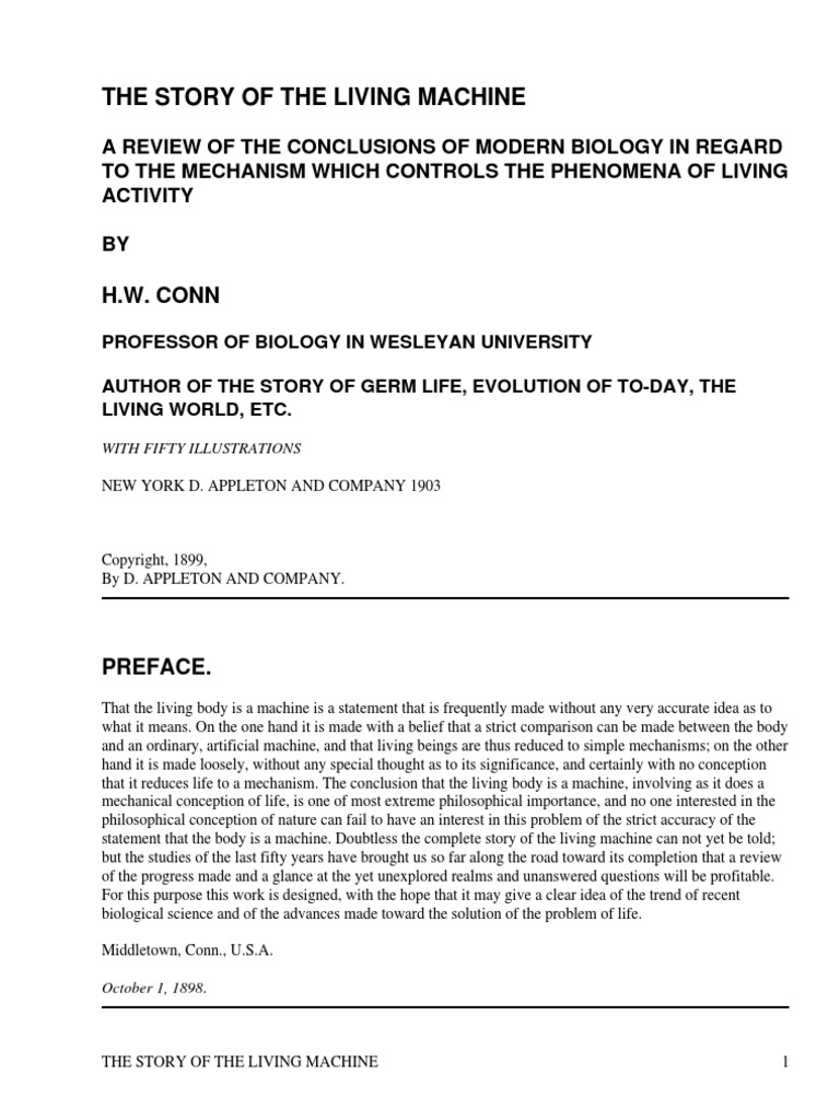 The Story of The Living Machine: H.W. Conn | PDF | Force | Heat