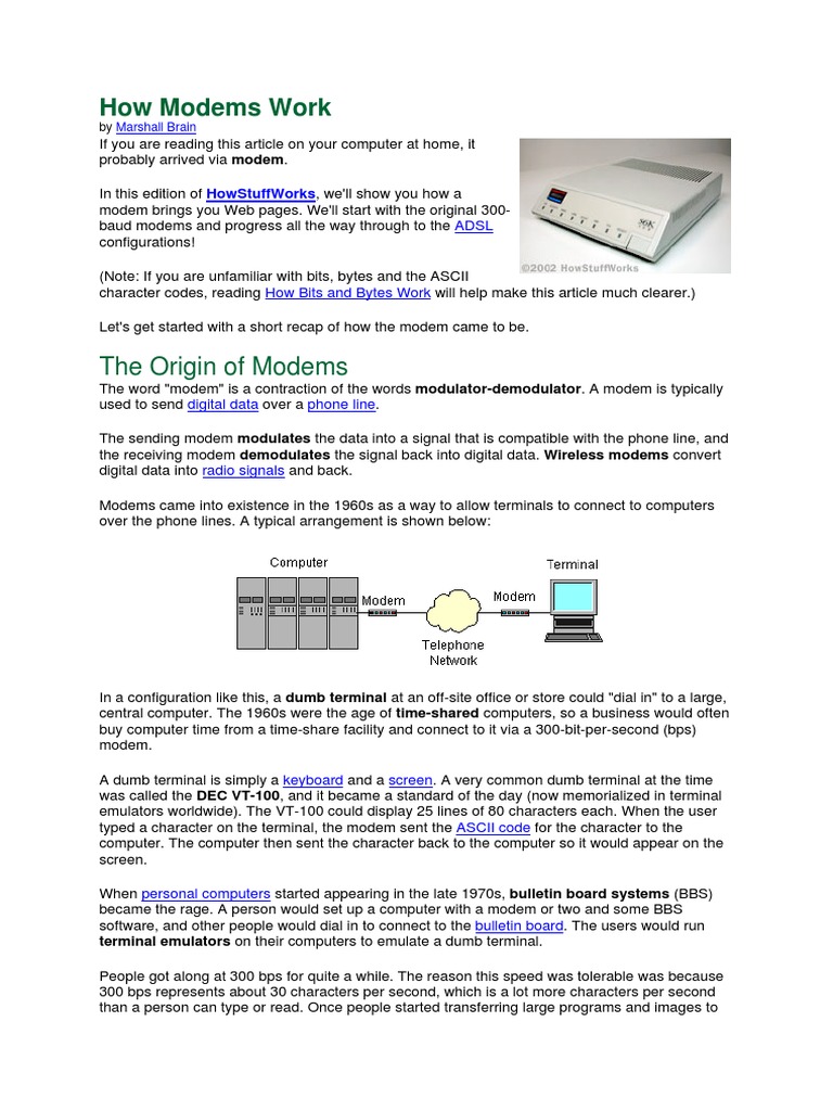 How Modems Work Pdf Pdf