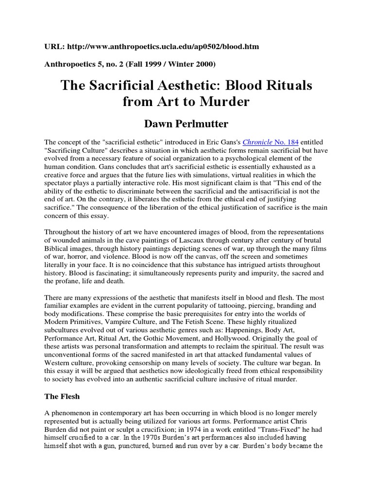 Sacrificial Aesthetic Blood Rituals From Art To Murder | PDF | Vampires ...