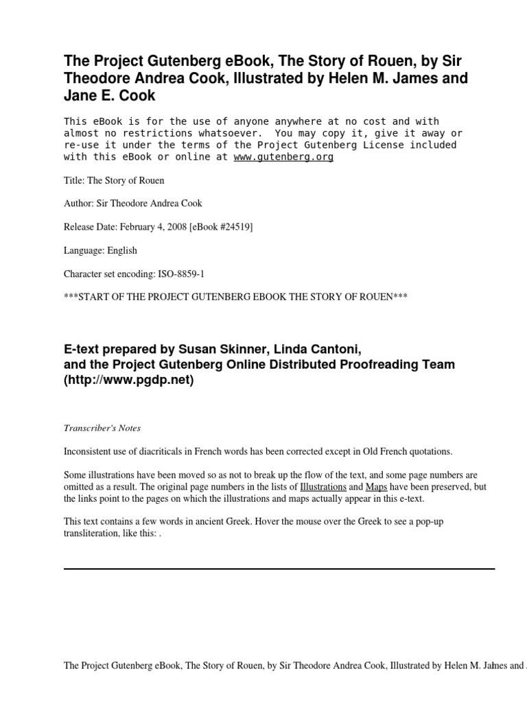 The Story of Rouen by Cook, Theodore Andrea, Sir, 1867-1928 | PDF ...