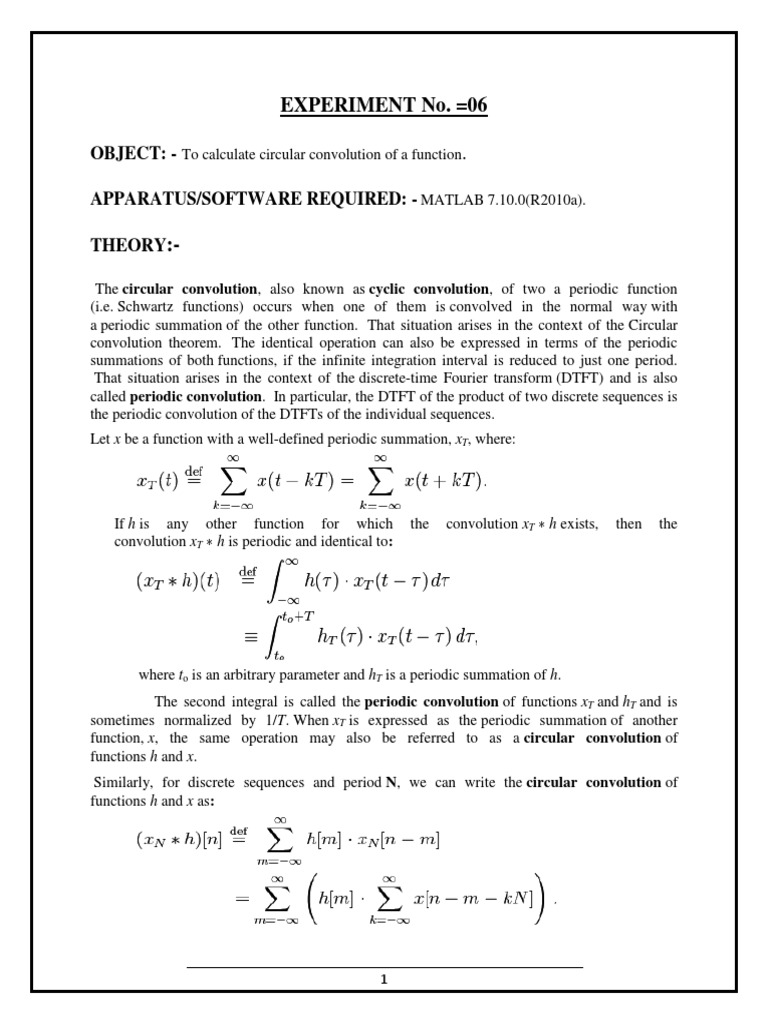 Circular Convolution On Matlab | PDF | Convolution | Matrix (Mathematics)
