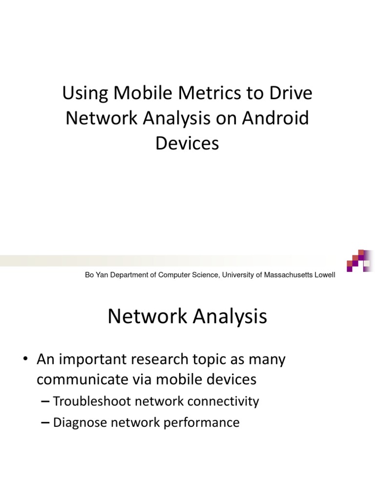 Mobile Network Data Analysis On Android Devices Pdf Networks Telecommunications