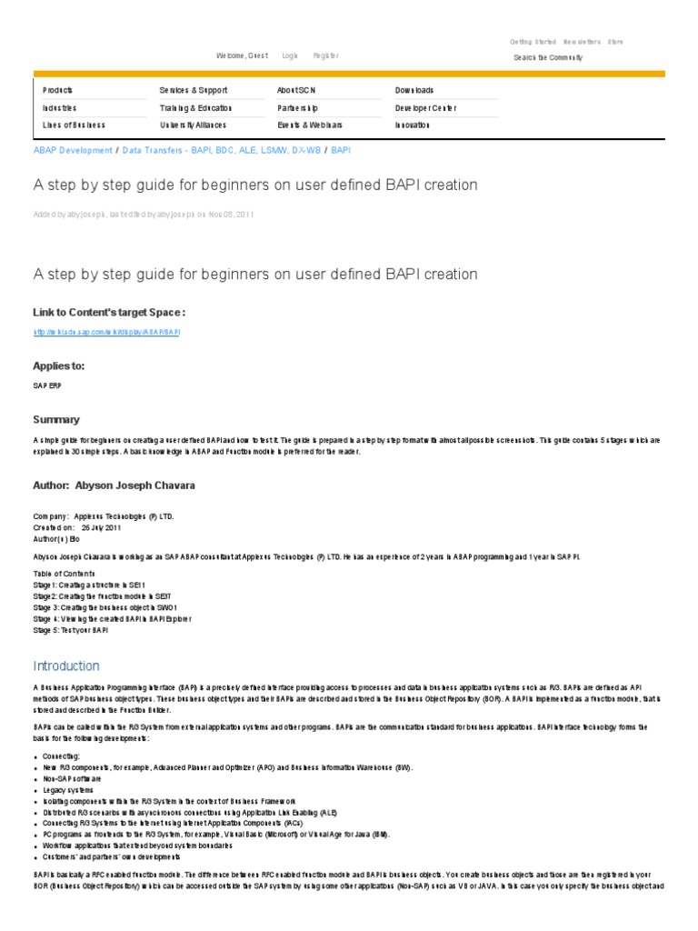 A Step by Step Guide For Beginners On User Defined BAPI Creation - ABAP ...