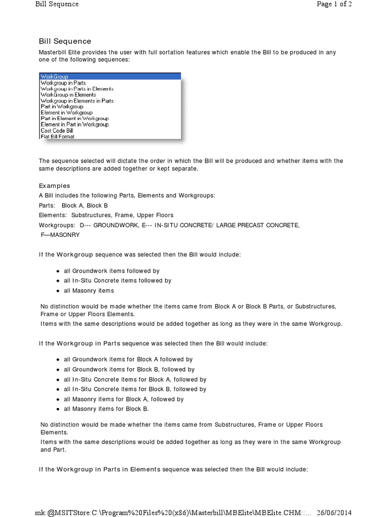 MB3 Bill Sequence | PDF | Computing | Building Materials