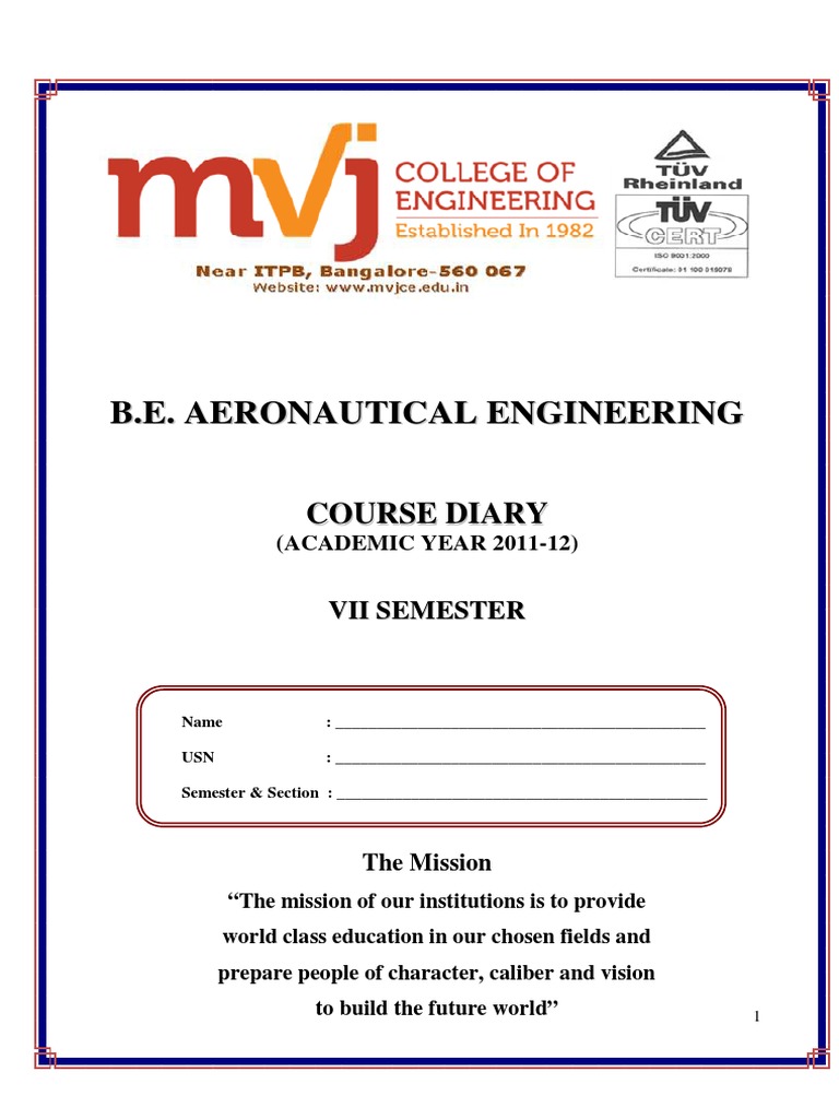 Aeronautical Engineering Course Diary: A Study of Key Aerodynamics and ...