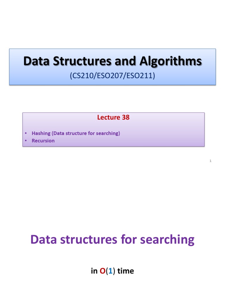 Data Structures and Algorithms: (CS210/ESO207/ESO211) | PDF ...