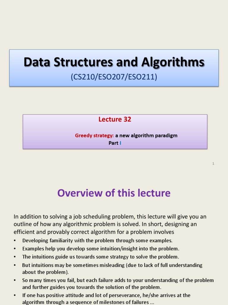 Data Structures and Algorithms: (CS210/ESO207/ESO211) | PDF | Scheduling (Production Processes ...