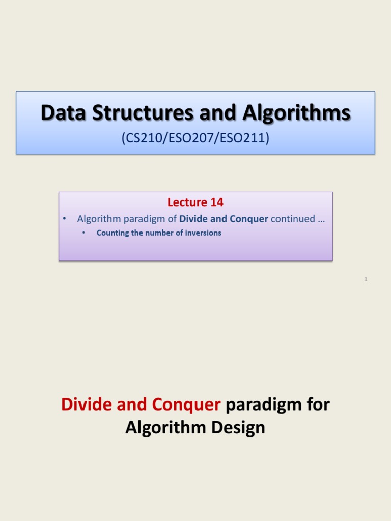 Divide & Conquer: Counting Inversions | PDF | Time Complexity | Recursion
