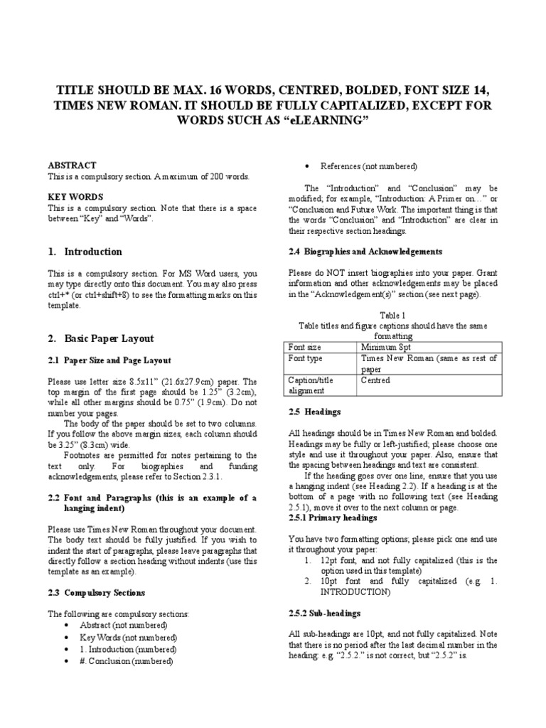 Initial Paper Template | PDF | Latin Alphabet | Typography